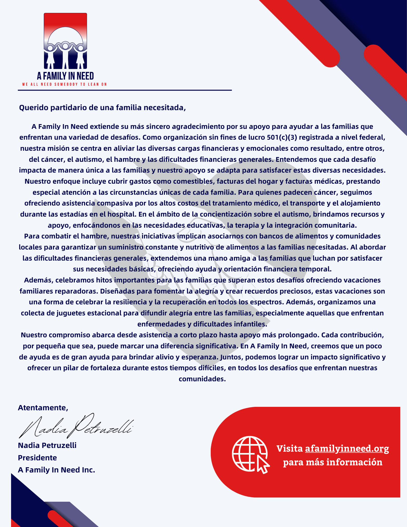 A Family In Need – We Are Committed To Alleviating The Financial Strain ...